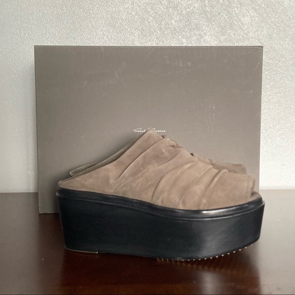 Rick Owens | Shoes | New Rick Owens Draped Sabot Suede Platform Clog ...